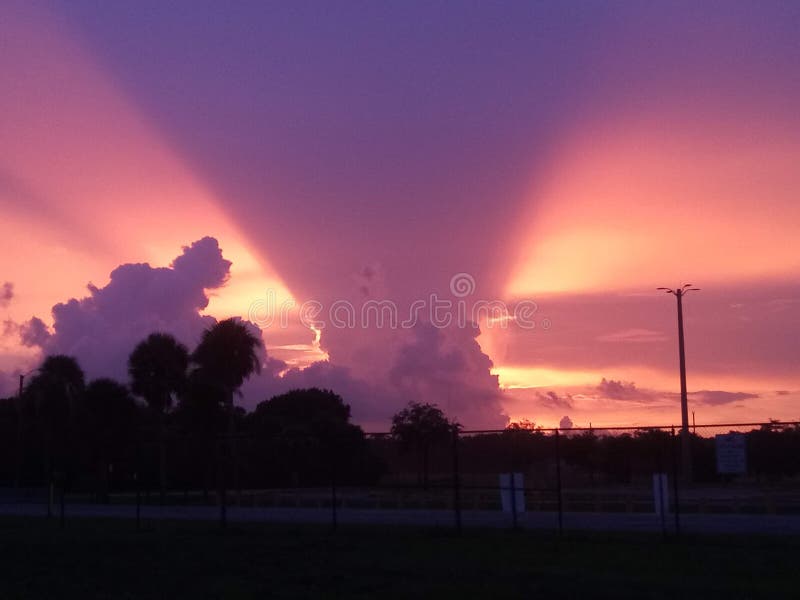 Nuclear sunset florida stock image. Image of sunset - 161446503