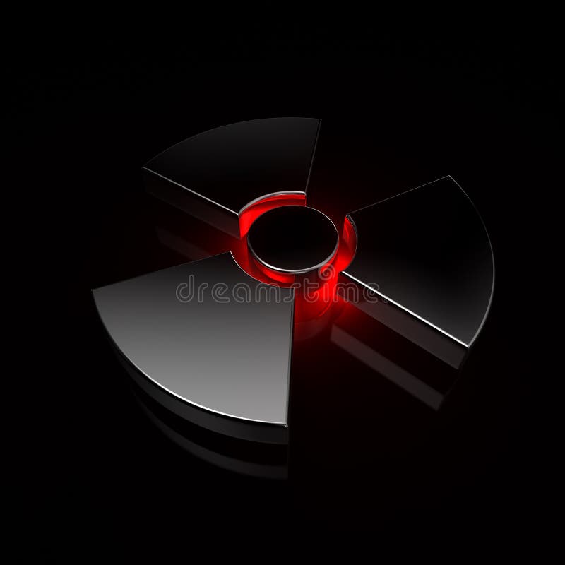 Nuclear symbol - red&black stock illustration. Illustration of core ...