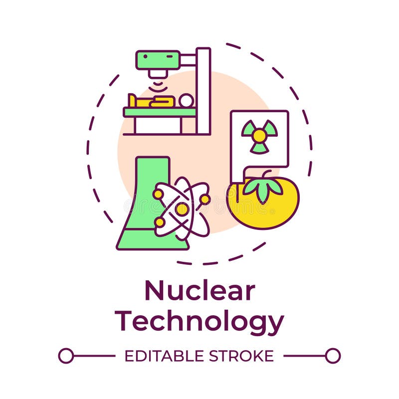 Nuclear Technology Multi Color Concept Icon Stock Vector - Illustration of outline, radiotherapy ...