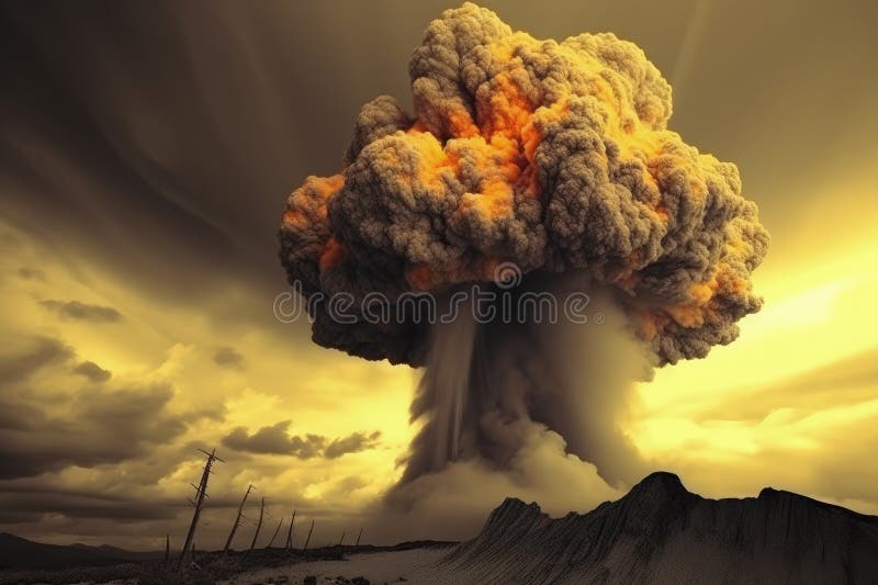 Nuclear Test, Simulation Atomic Blow Generative Ai Stock Illustration ...