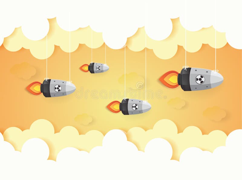 Nuclear War - Atom Bombs Falling on the Sky Stock Vector - Illustration ...