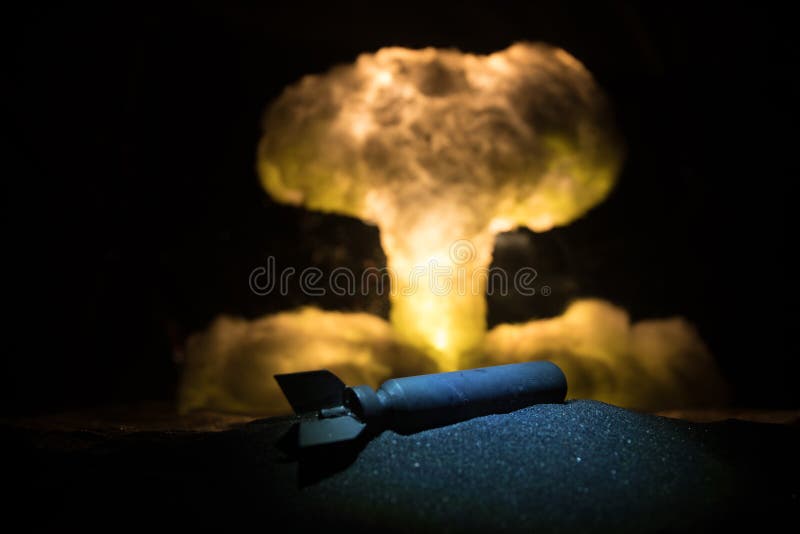 Nuclear War Concept. Explosion Of Nuclear Bomb. Creative Artwork ...