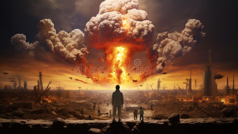 Nuclear War and People stock illustration. Illustration of power ...