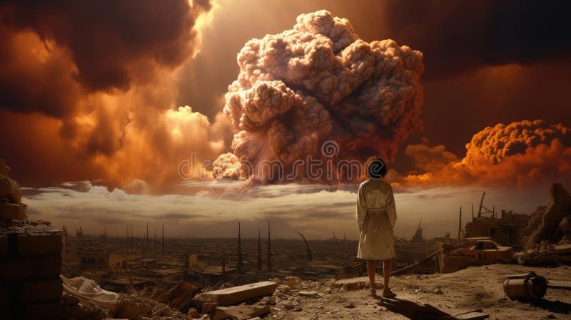 Nuclear War and People stock illustration. Illustration of bomb - 293281218