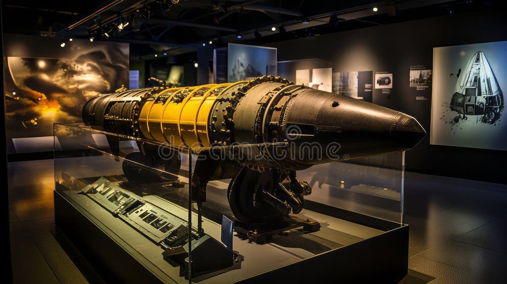 Nuclear Warhead on Display in a Museum Stock Illustration ...