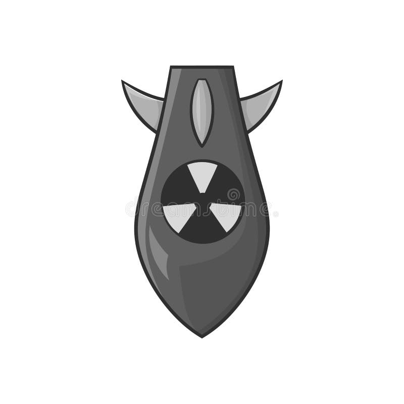 Nuclear Warhead Icon, Black Monochrome Style Stock Vector ...