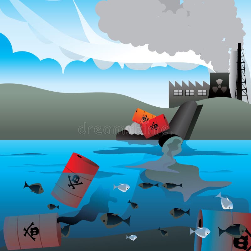 Nuclear waste stock vector. Illustration of rubbish, river - 19767989