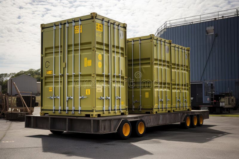 Nuclear Waste Being Transported in a Secure Container To Storage ...