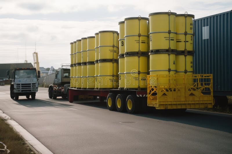 Nuclear Waste Being Transported in Secure Containers from Reactor To ...