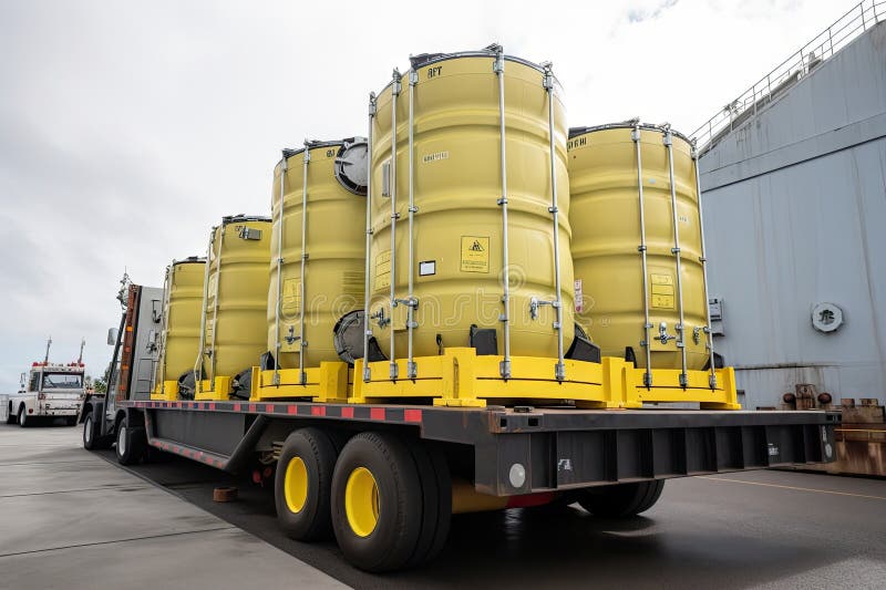 Nuclear Waste Being Transported in Secure, Sealed Container Stock ...