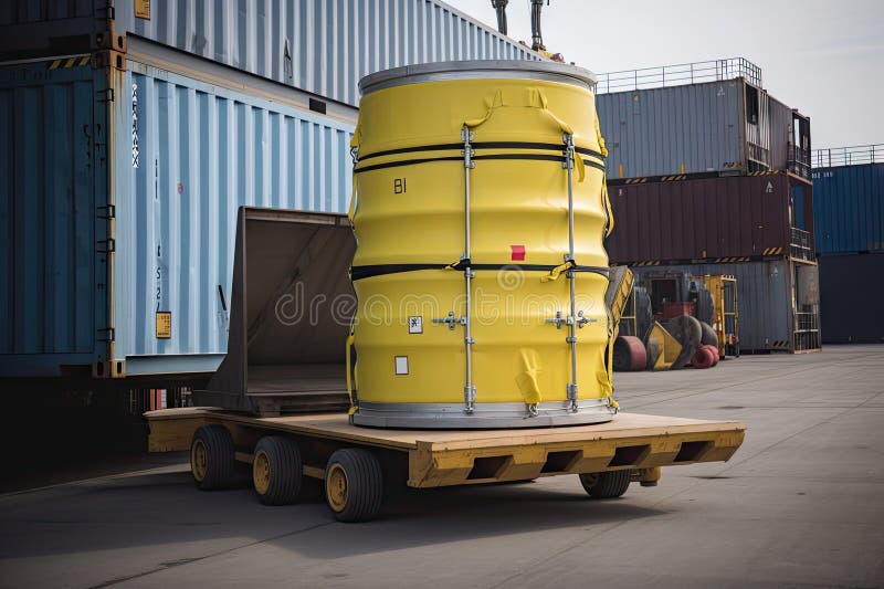 Nuclear Waste Being Transported in Secure, Sealed Container Stock ...