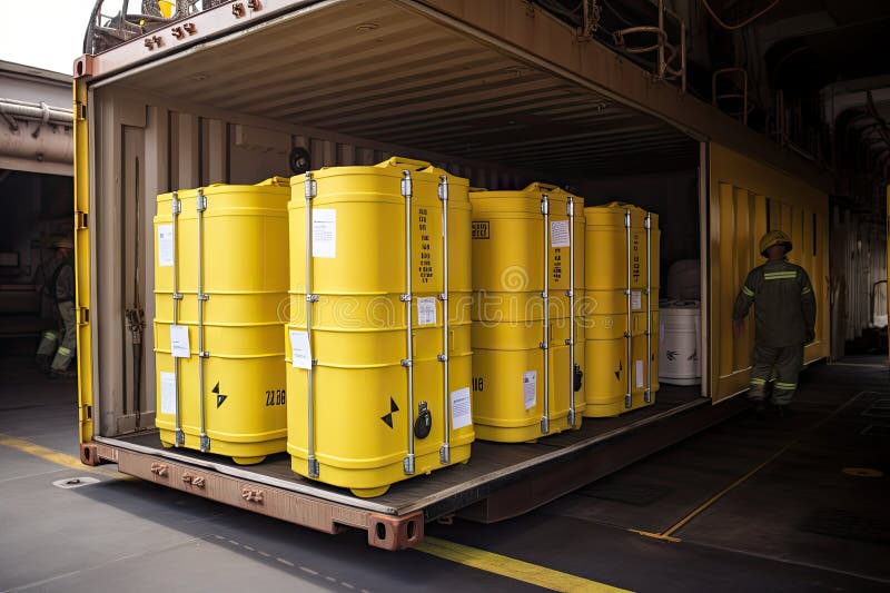 Nuclear Waste Being Transported in Sturdy, Waterproof Containers Stock ...