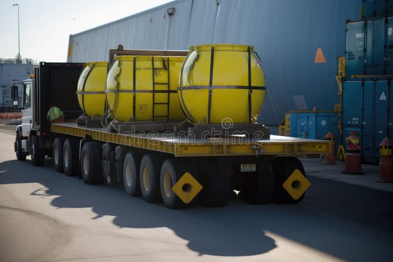Nuclear Waste Being Transported by Truck in Secure Container Stock ...