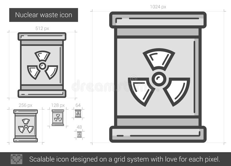 Nuclear waste line icon. stock vector. Illustration of chemical - 83920395