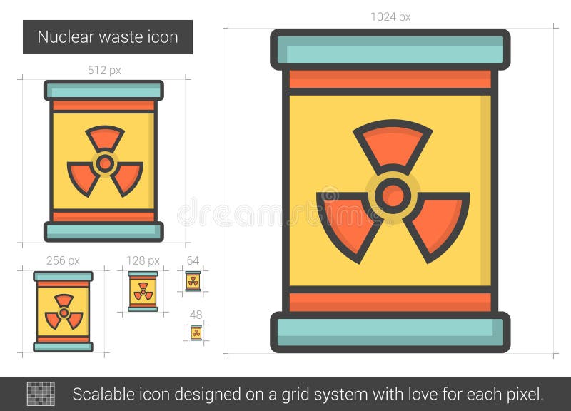 Nuclear waste line icon. stock vector. Illustration of abstract - 85913940