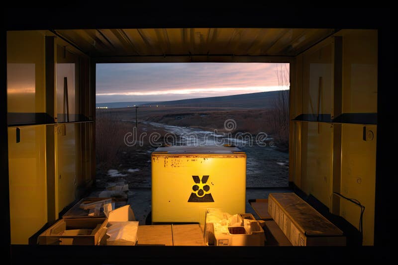Nuclear Waste in a Storage Container, with View of the Surrounding ...