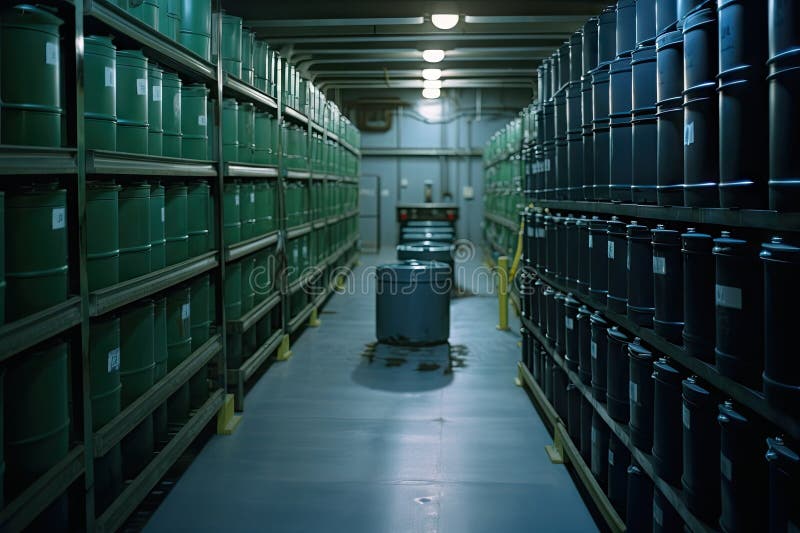 Nuclear Waste Storage Facility, with Bins of Highly Radioactive ...