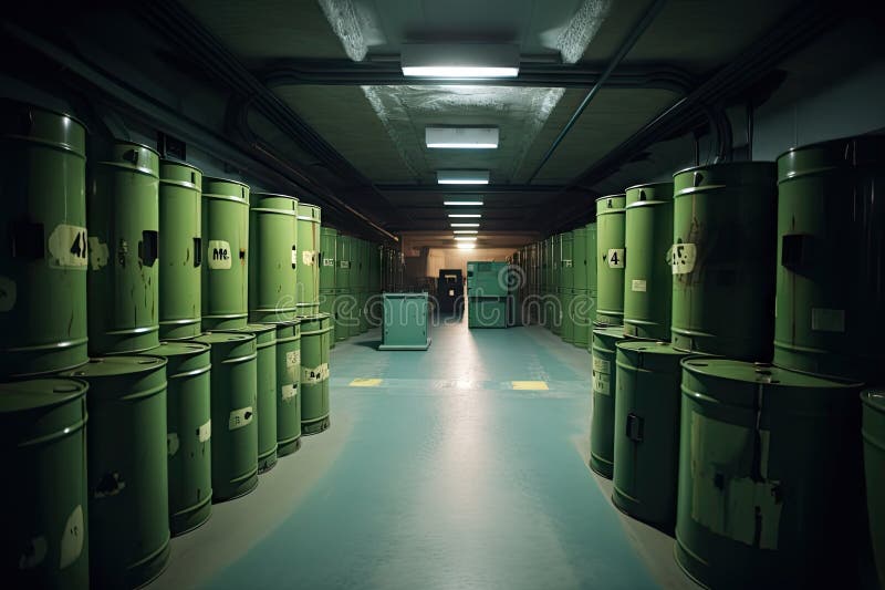 A Nuclear Waste Storage Facility, with the Canisters of Radioactive ...