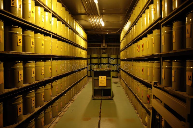 A Nuclear Waste Storage Facility, with the Canisters of Radioactive ...