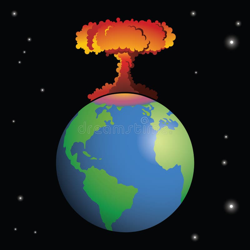 Exploding Earth stock illustration. Illustration of flaming - 16269889