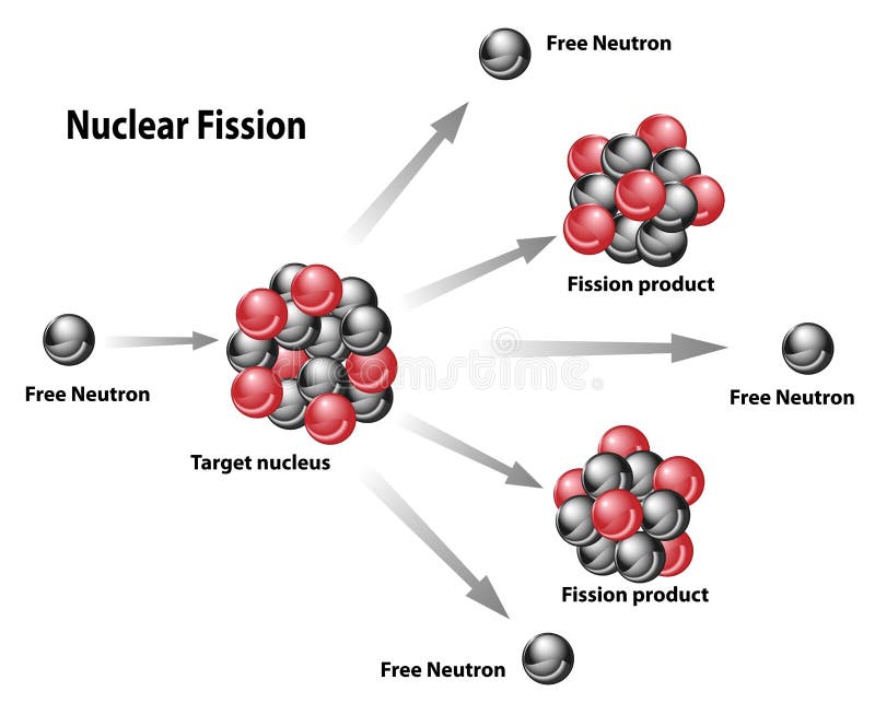 Nuclear Fission Reaction Diagram of Energy Release Stock Vector ...