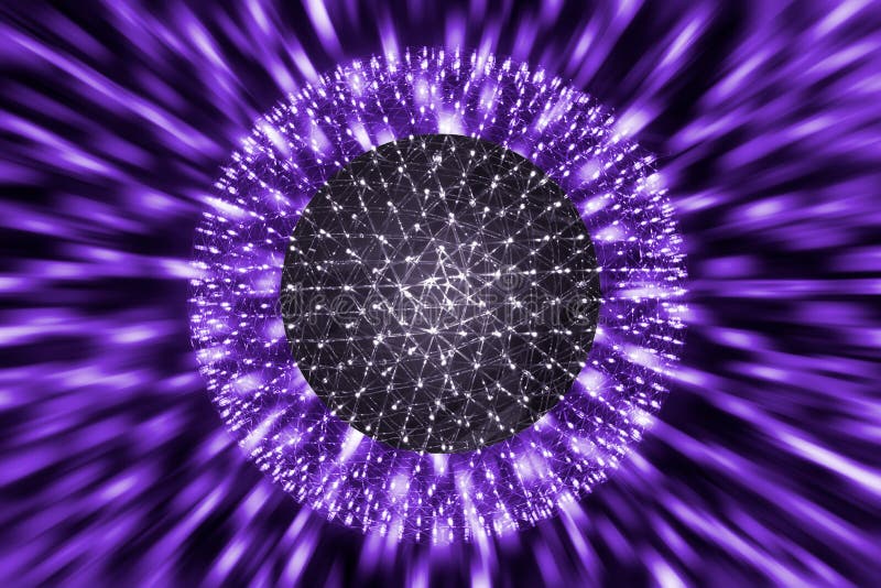 Nucleus of Atom Ball or Nuclear Explode Ray Radiation. Stock ...
