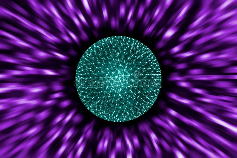 Nucleus of Atom Ball or Nuclear Explode Ray Radiation. Stock ...
