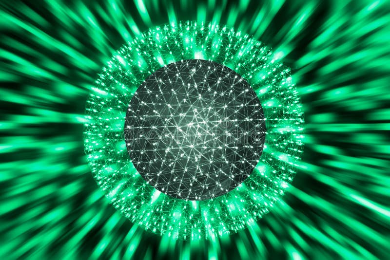 Nucleus of Atom Ball or Nuclear Explode Ray Radiation. Stock ...