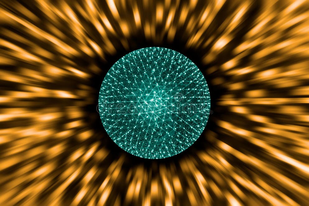 Nucleus of Atom Ball or Nuclear Explode Ray Radiation. Stock ...