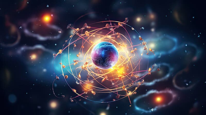 Nucleus atom graphic stock illustration. Illustration of molecular ...