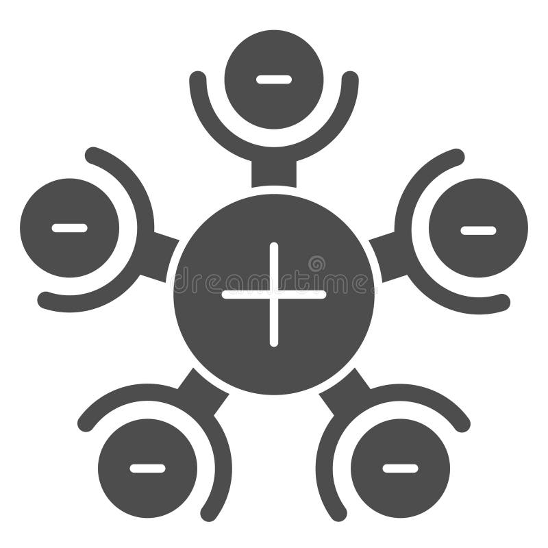 Nucleus Atom Structure Solid Icon, Atomic Energy Concept. Vector ...