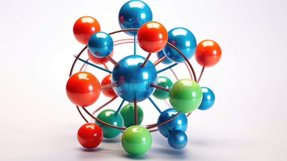 Nucleus atomic model stock illustration. Illustration of electrons ...