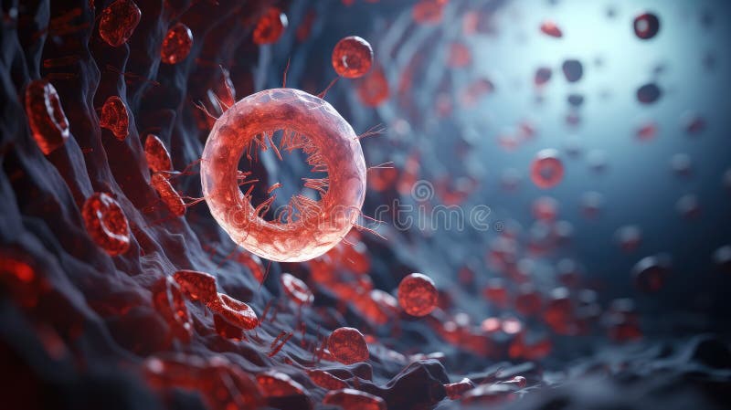 Nucleus Close-up: Structure, Genetic Material. 3D Rendering Highlights ...