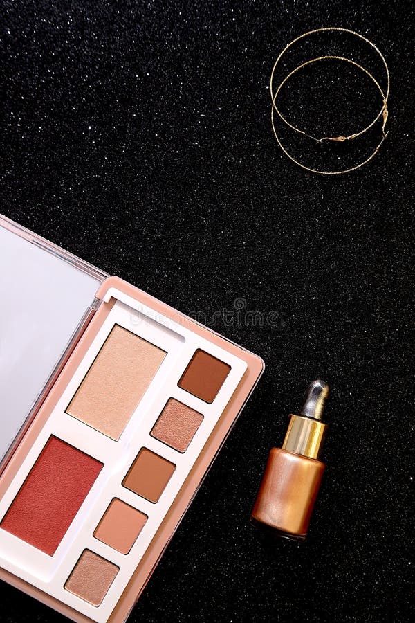 Eye Shadows Palette Different Colors, Copy Space Stock Photo - Image of ...