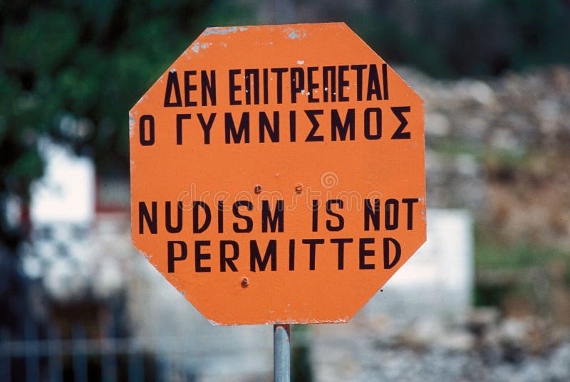 Nudism is Not Permitted on Samos Stock Image - Image of greece, vintage ...