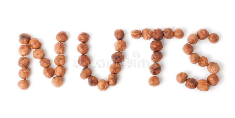Las NUECES De La Palabra Hicieron De La Nuez En El Fondo Blanco Imagen ...
