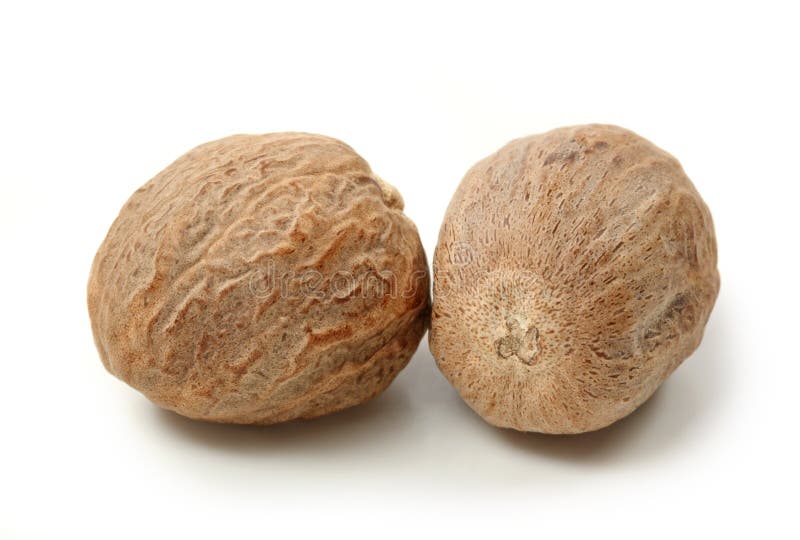 Nuez moscada foto de archivo. Imagen de aislado, hierba - 6820522