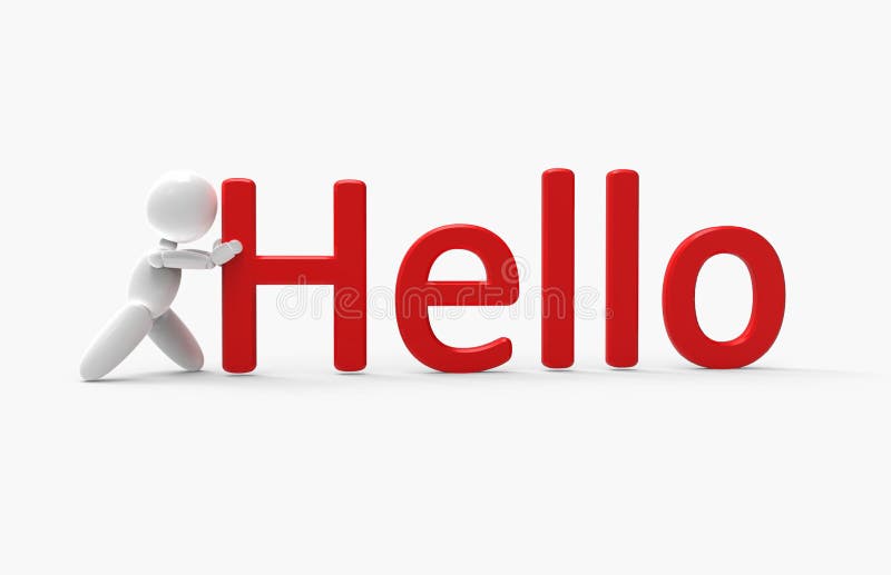 Nueva gente 3D - hola stock de ilustración. Ilustración de discurso ...