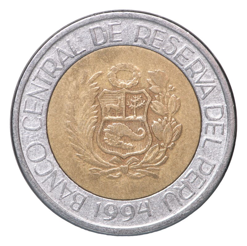 Nueva moneda peruana imagen de archivo. Imagen de macro - 103640063
