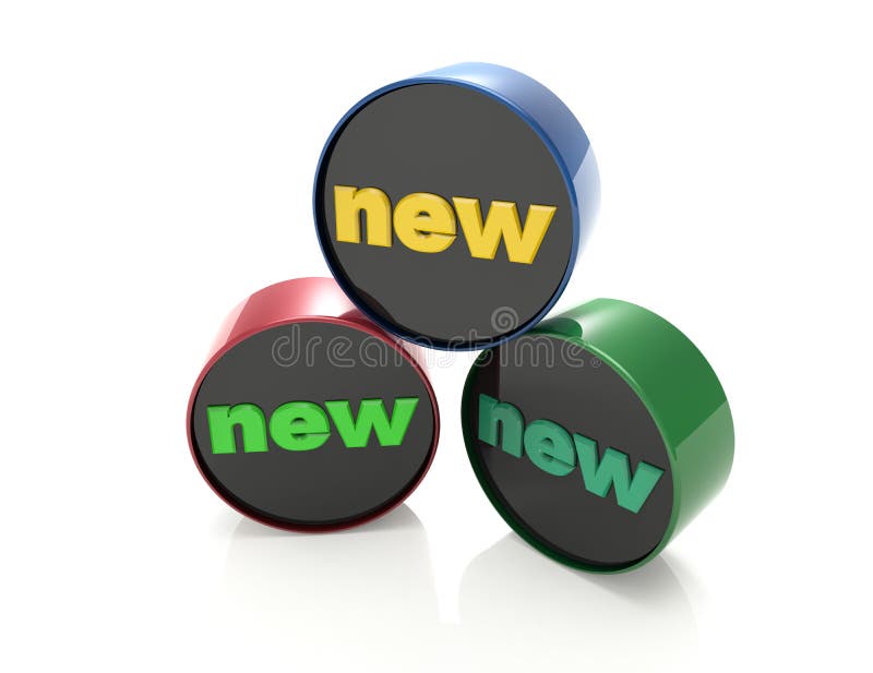 Botones Con La Palabra Nueva Ilustración del Vector - Ilustración de ...