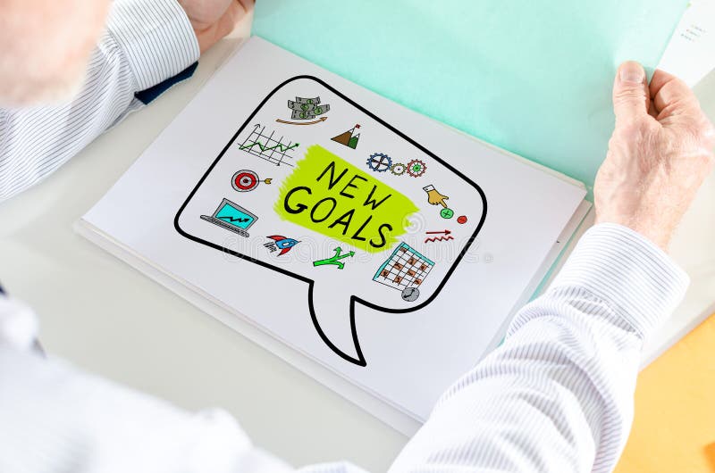 Nuevo Concepto De Las Metas En Un Papel Foto de archivo - Imagen de ...