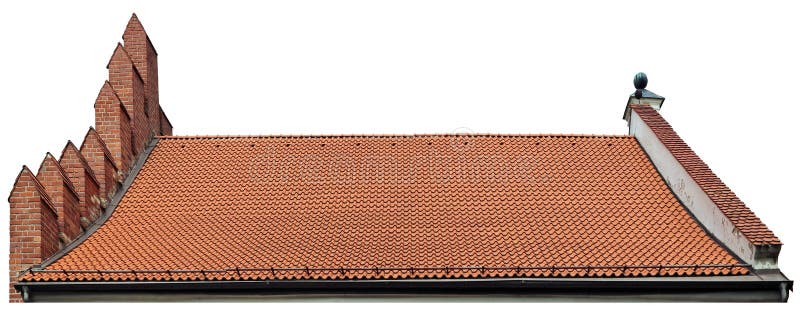 Nuevo Techo De Tejas Rojas De Un Antiguo Edificio Aislado Foto de ...