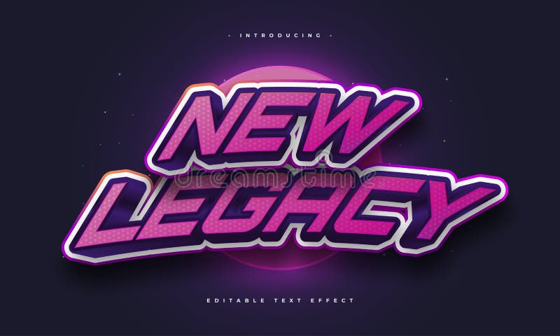Nuevo Texto Heredado Con Estilo Fresco Colorido Ilustración del Vector ...