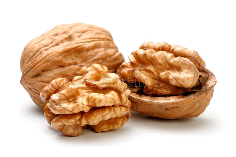 Nuez Entera Y Medio Pedazo De La Nuez Imagen de archivo - Imagen de ...