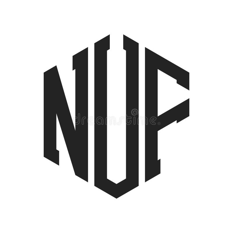 NUF Logo Design. Initial Letter NUF Monogram Logo Using Hexagon Shape ...