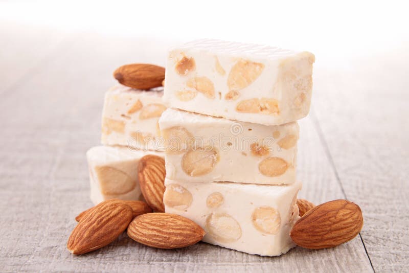 Nugat obraz stock. Obraz złożonej z cukierek, migdał - 26737607
