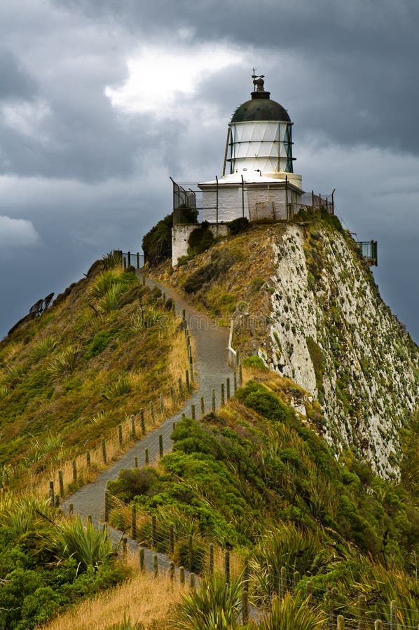 Nugget Point Lighthouse, New Zealand Stock Image - Image of ocean ...