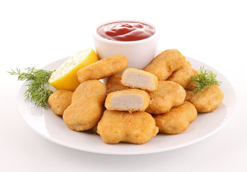 Plate of nuggets stock image. Image of fastfood, ketchup - 22985793