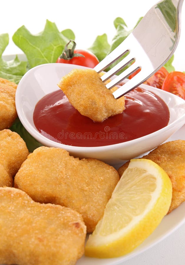 Plate of nuggets stock image. Image of fastfood, ketchup - 22985793
