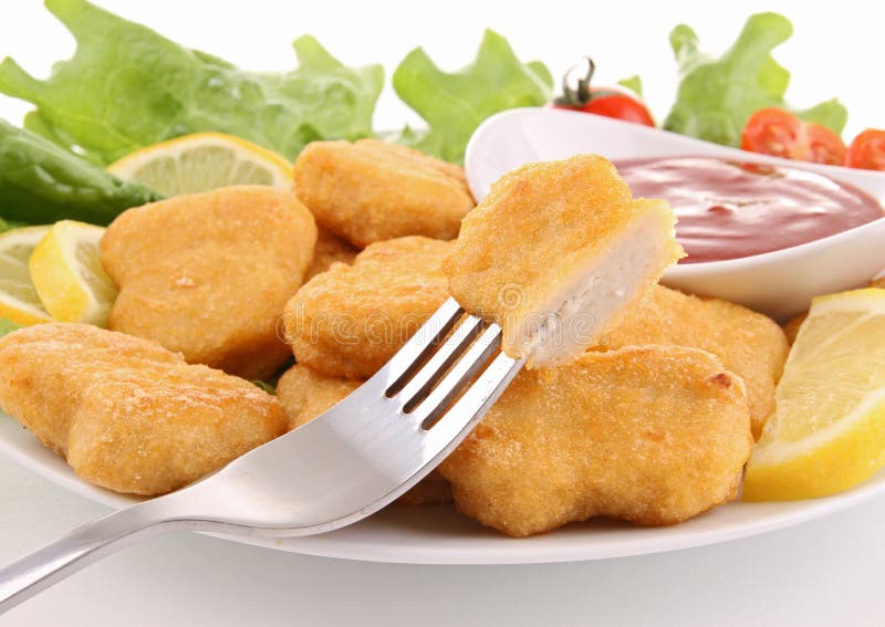 Plate of nuggets stock image. Image of fastfood, ketchup - 22985793